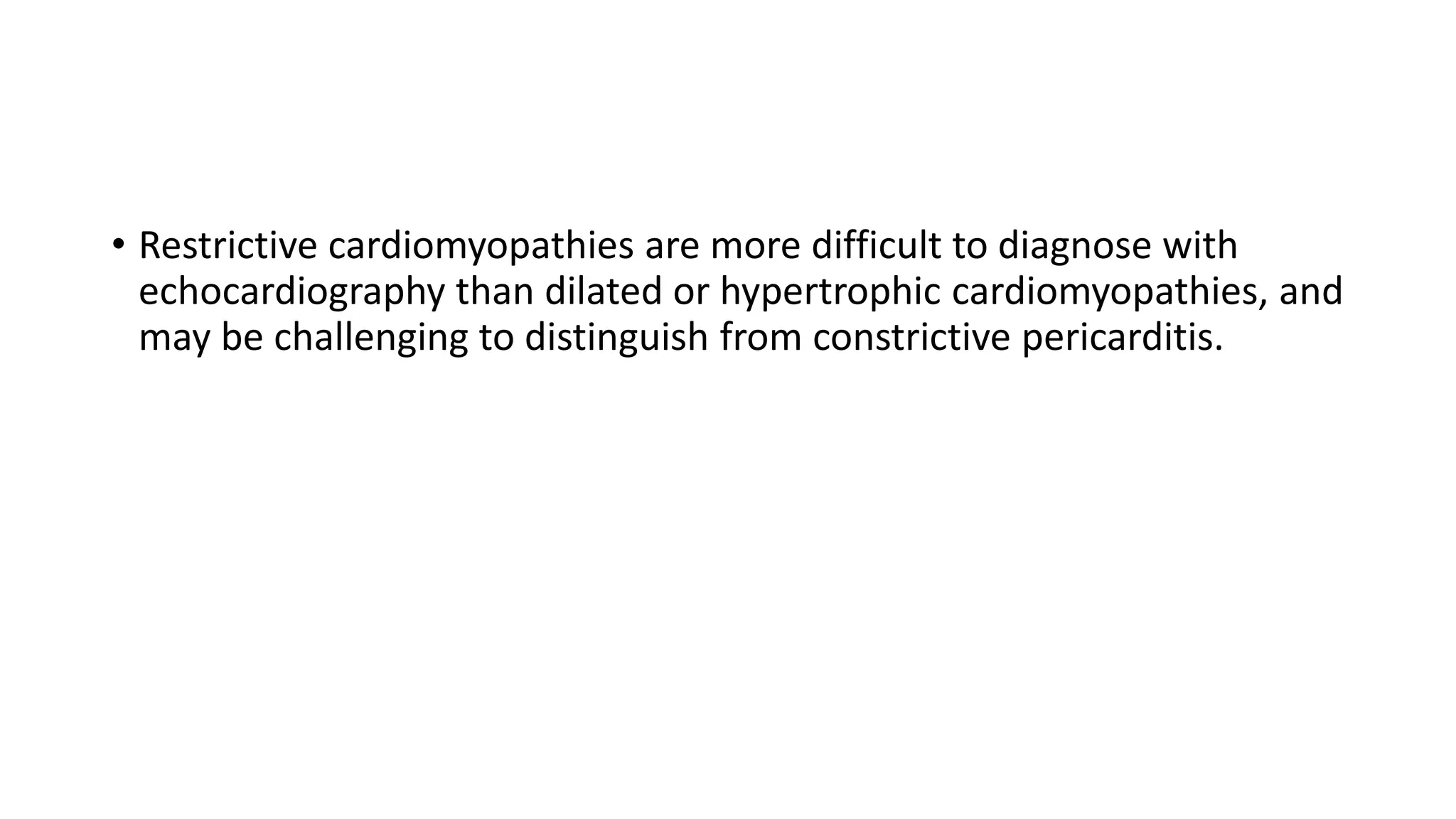Echo in restrictive cardiomyopathy | PDF
