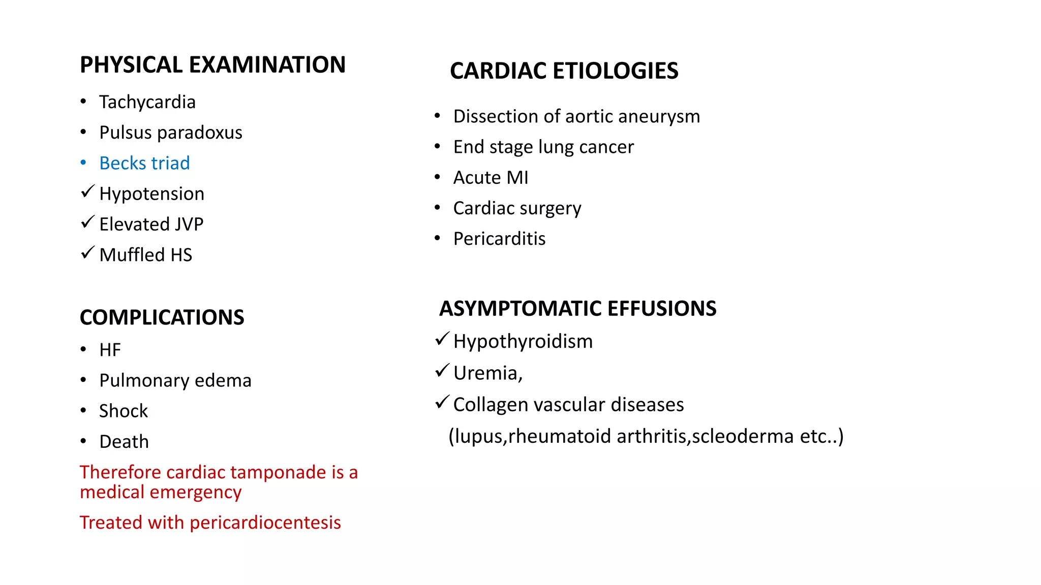 ECHOCARDIOGRAPHY IN CARDIAC TAMPONADE | PPTX