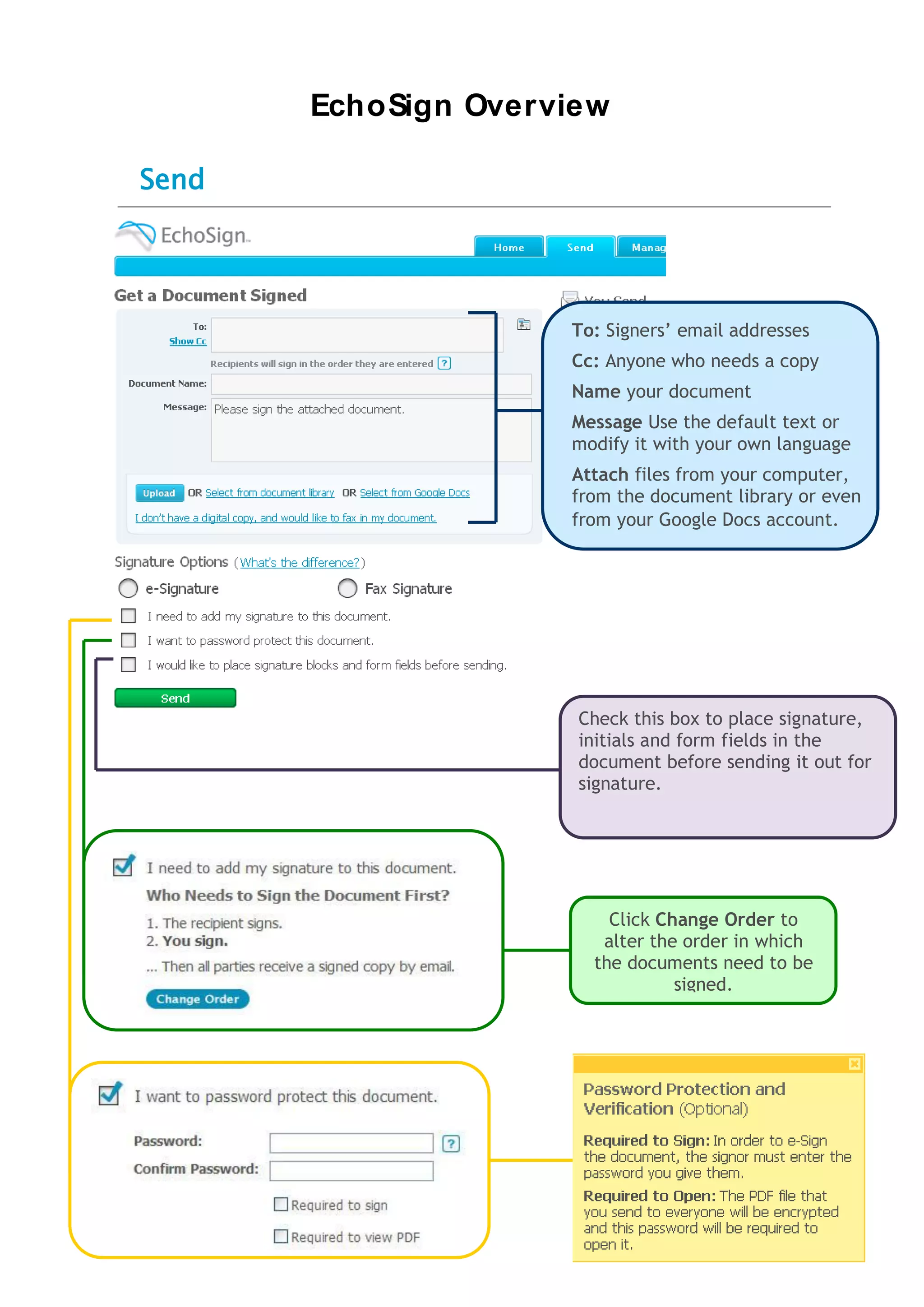 Echo Sign E-Signature User Guide - Sign in Seconds | PDF