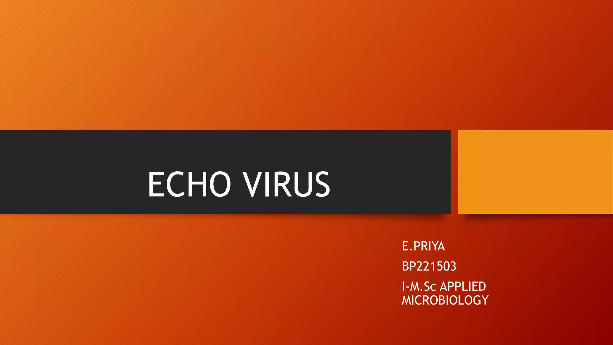 ECHO VIRUS VIROLOGY .pptx