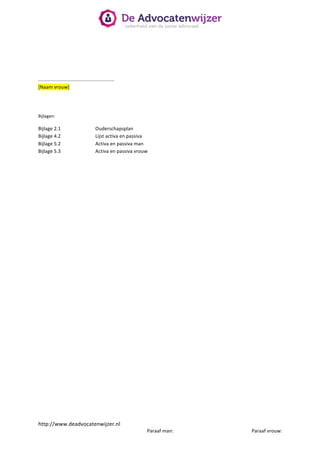 Echtscheidingsconvenant - De Advocatenwijzer | PDF