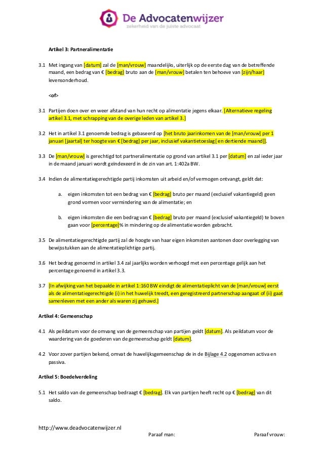 Echtscheidingsconvenant - De Advocatenwijzer