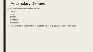 ECE Vocabulary | PPTX | Early Childhood Education | Education