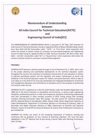 ECI - AICTE MOU for Student Internship | PDF