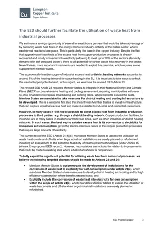 ECI position on the revision of the Energy Efficiency Directive | PDF