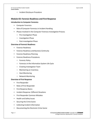 ECIHv12 Course Outline.pdf | Information and Network Security | Computing