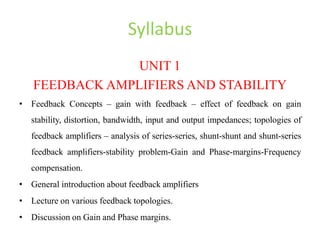 Electronic Circuits II overview | PPT