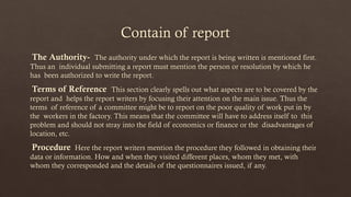 Report Writing, Classification of Report Writing, What a report should ...