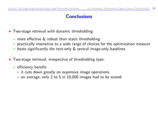 Dynamic Two-Stage Image Retrieval from Large Multimodal Databases | PPT