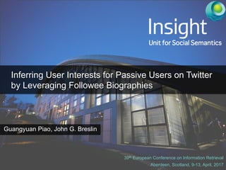 ECIR2017-Inferring User Interests for Passive Users on Twitter by Leveraging Followee ...