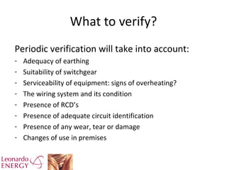 Inspections of electrical installations in homes | PPT