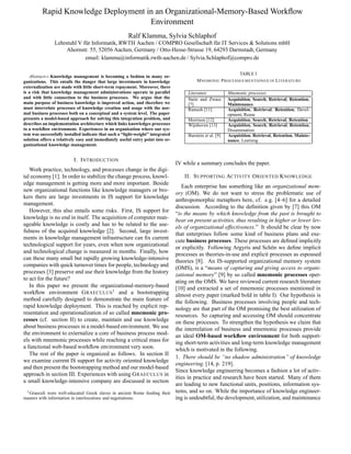 Rapid Knowledge Deployment in an Organizational-Memory-Based Workflow Environment | PDF