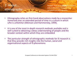 Autoethnography: proposing a new method for Information Systems ...