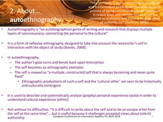 Autoethnography: proposing a new method for Information Systems ...