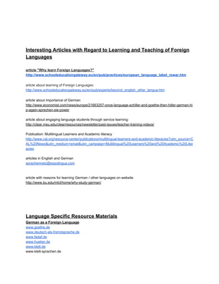 Ecis interest groupforeignlanguages | PDF