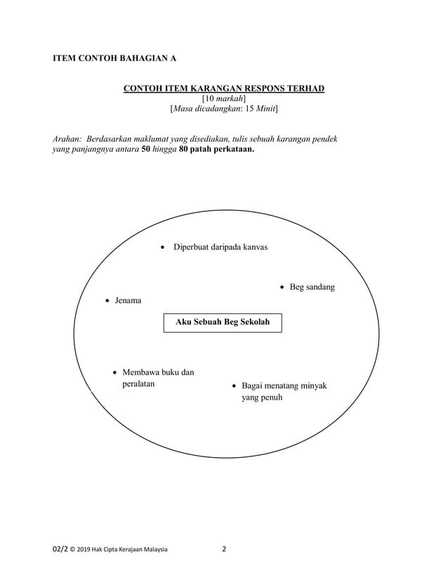 02 1 ITEM CONTOH BAHAGIAN A-KARANGAN RESPON TERHAD 2 | PDF