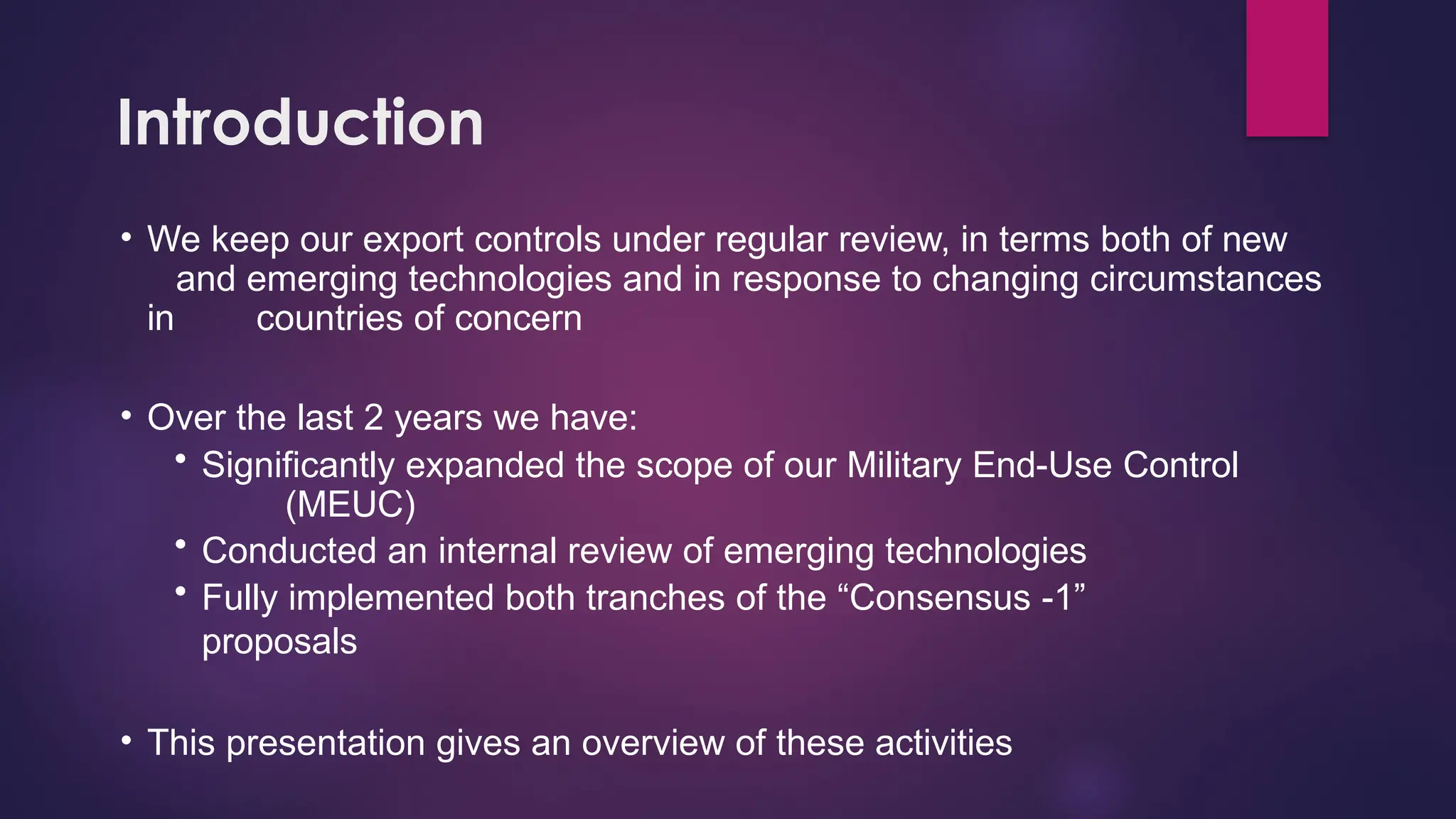 ECJU Emerging Technologies Export Controls 18 November 2024 | PPTX