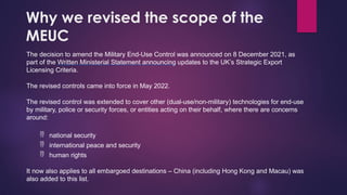 ECJU Emerging Technologies Export Controls 18 November 2024 | PPTX