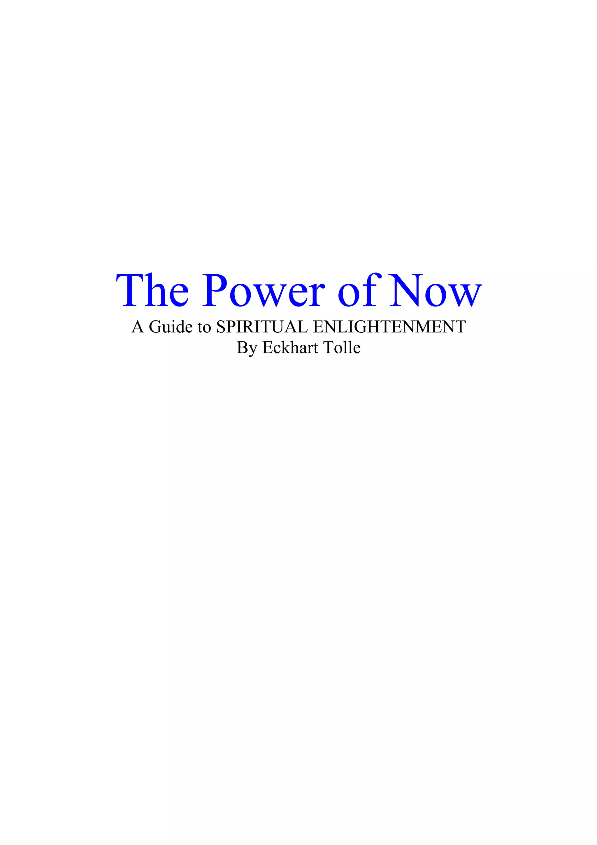 Eckhart tolle the power of now | PDF