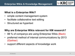 Enterprise Wiki Application Scenarios And Their Relation To User ...