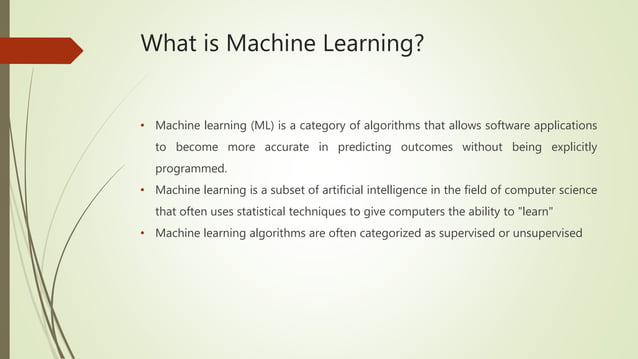 ECKOVATION_MACHINE LEARNING | PPTX | Computing | Technology & Computing
