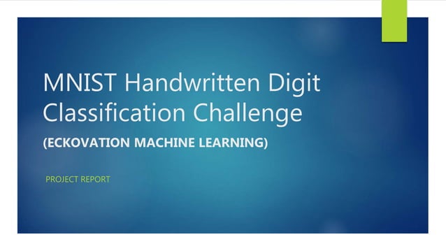 (Eckovation machine learning) mnist handwritten digit recognition | PPTX | Databases | Computer ...