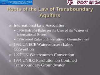 Draft Articles On the Law of Transboundary Aquifers | PPTX
