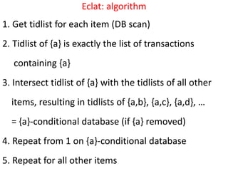 Eclat algorithm in association rule mining | PPT