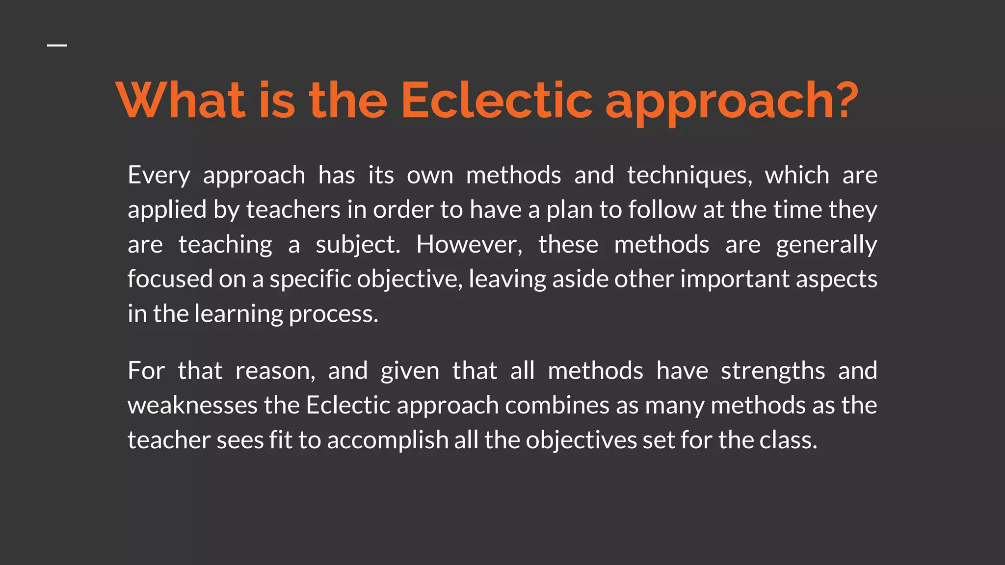 Eclectic approach | PDF
