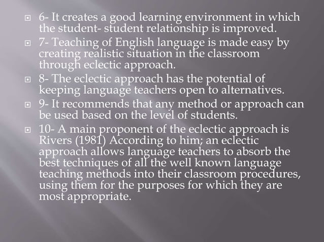 Eclectic approach | PPTX