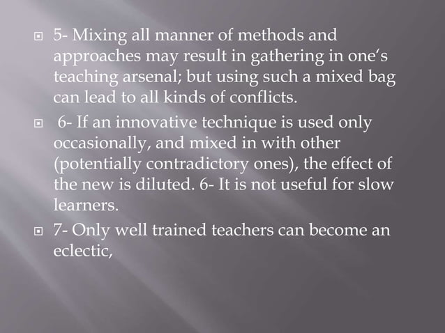 Eclectic approach | PPTX