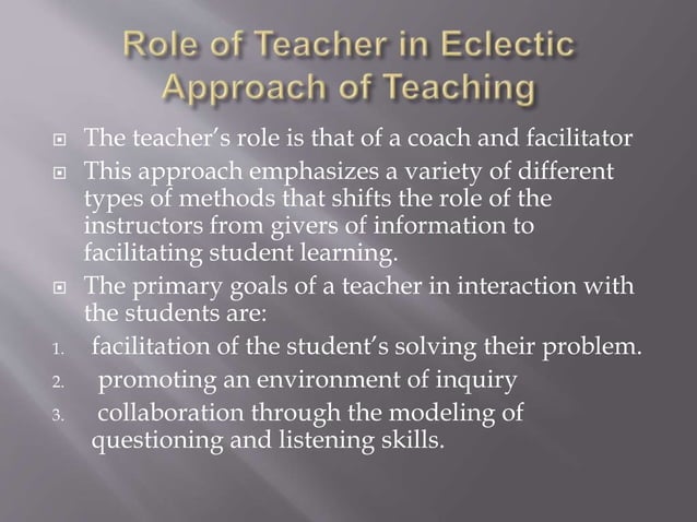 Eclectic approach | PPTX