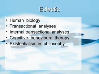 Eclectic approach and adolescent psychotherapy | PPT