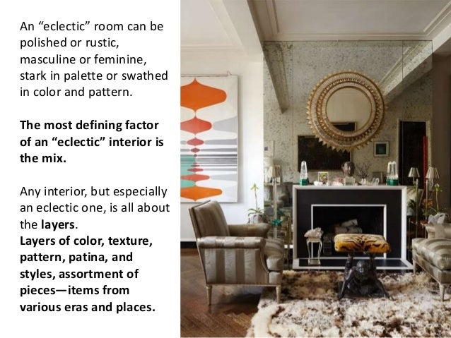 Eclecticism, origin, principles and applications