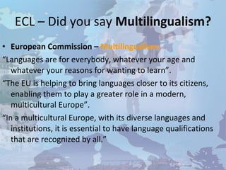 presentation of ECL - language certification system | PPT