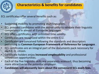 presentation of ECL - language certification system | PPT