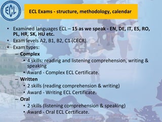 presentation of ECL - language certification system | PPT