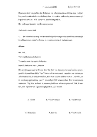 Arrest Hof van Cassatie Maria Natividad Jáuregui Espina | PDF