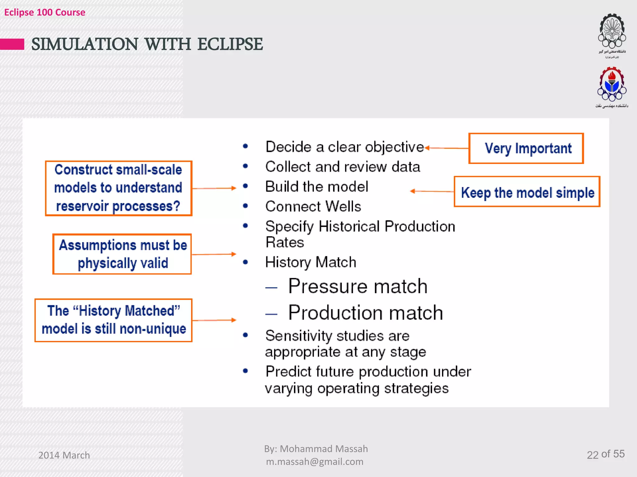 Eclipse 100 - Petroleum reservoir simulation course | PDF
