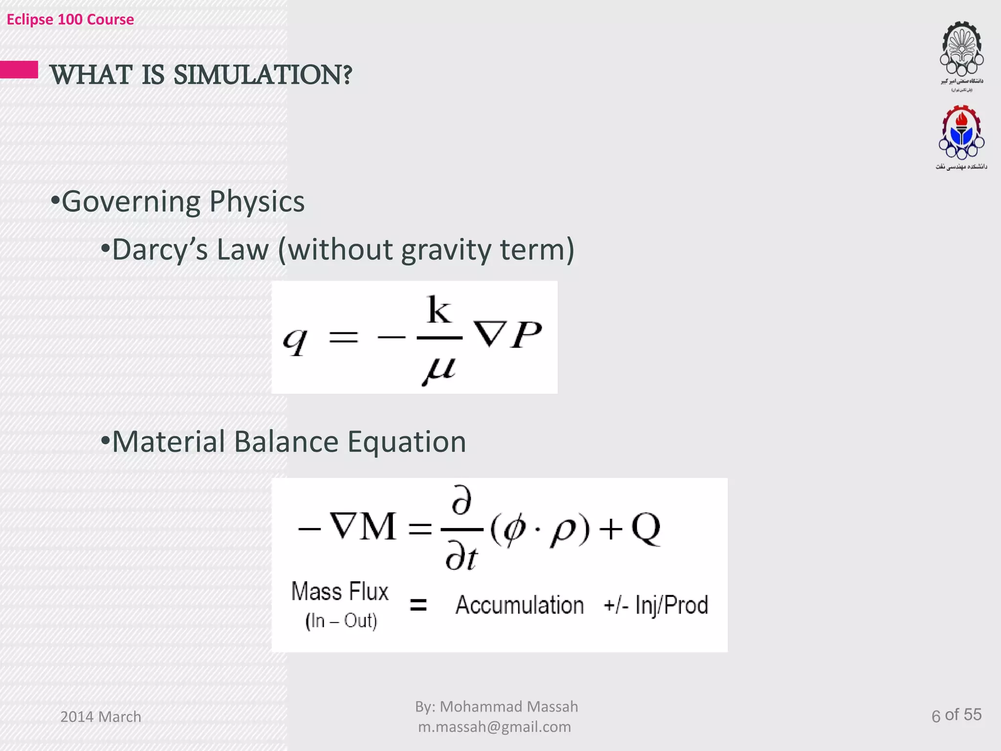 Eclipse 100 - Petroleum reservoir simulation course | PDF