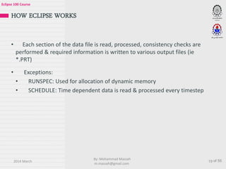 Eclipse 100 - Petroleum reservoir simulation course | PDF