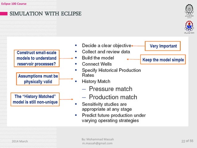 Eclipse 100 - Petroleum reservoir simulation course | PDF