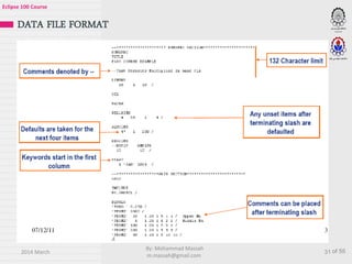 Eclipse 100 - Petroleum reservoir simulation course | PDF