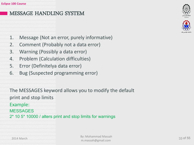 Eclipse 100 - Petroleum reservoir simulation course | PDF
