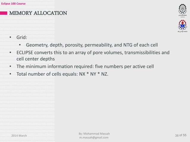Eclipse 100 - Petroleum reservoir simulation course | PDF