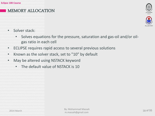 Eclipse 100 - Petroleum reservoir simulation course | PDF