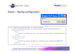 EclipseCon 08 - Agile RCP | PPT