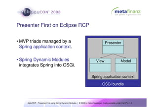 EclipseCon 08 - Agile RCP | PPT