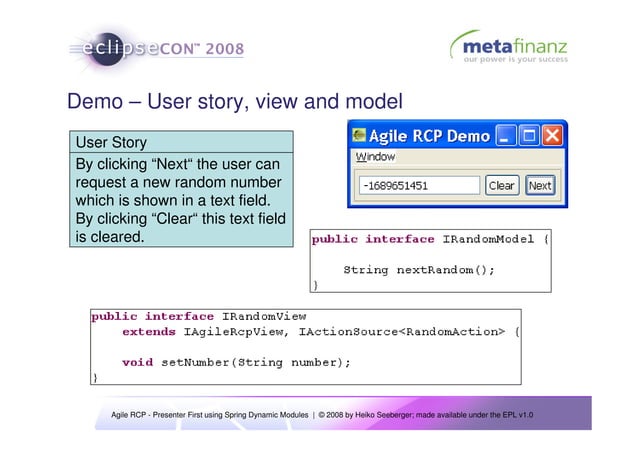EclipseCon 08 - Agile RCP | PPT