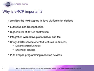 eRCP Overview and Update '06 | PPT | Operating Systems | Computer Software and Applications
